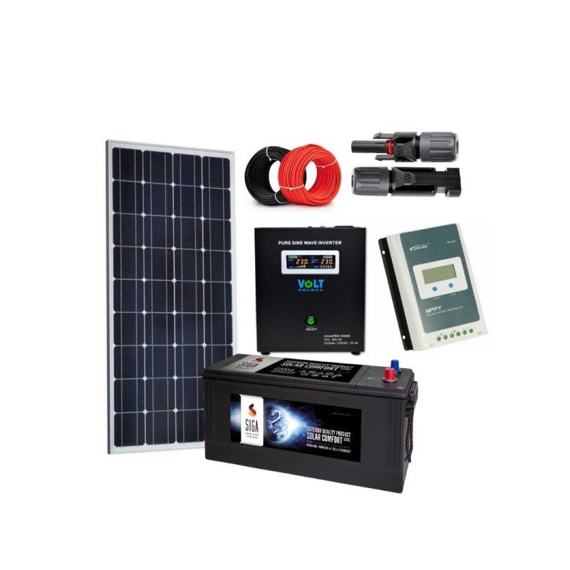 Solarni komplet 160w + hibridni pretvornik 1000W/12V